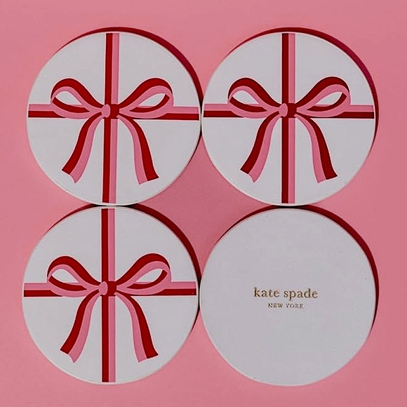 kate spade | Dining | Kate Spade New York Nwt Candy Bow Round Coasters ...